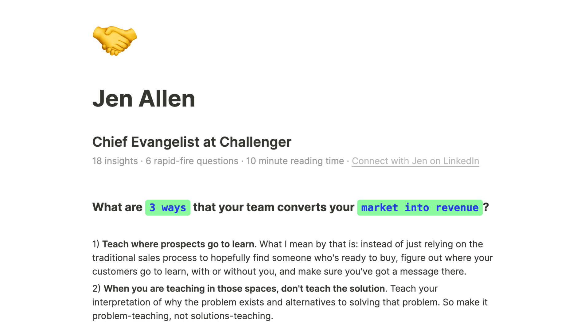 🤝 Meet Jen Allen: Challenger, Chief Evangelist