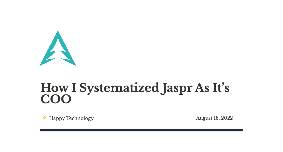 How I Systematized Jaspr