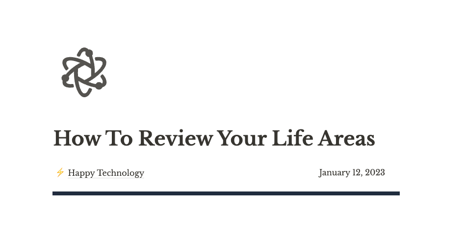 How To Review Your Life Areas