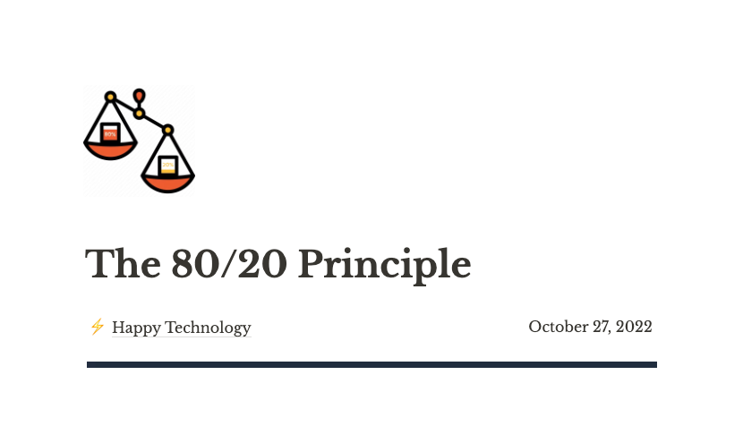 The 80/20 Principle