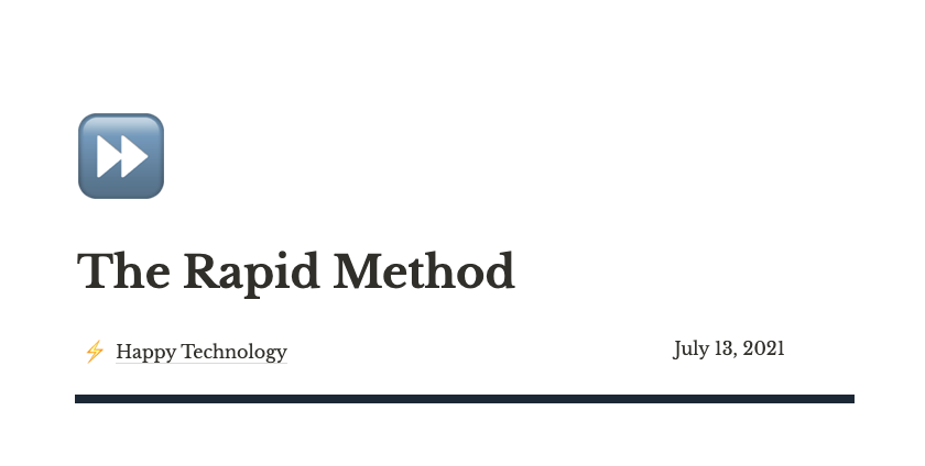 The Rapid Method